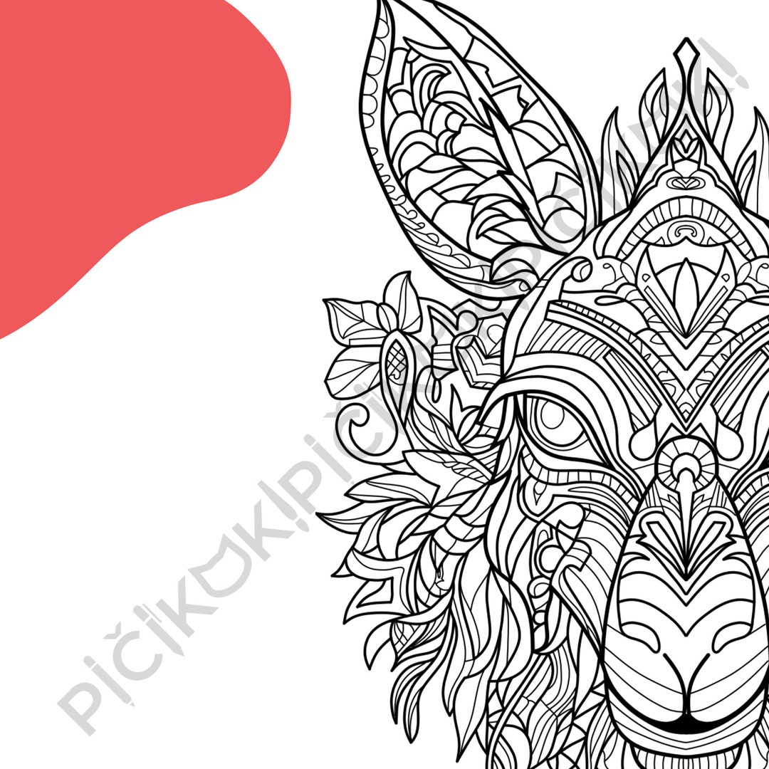 Donkey Mandala Coloring Page · Meditation, Stress Relief, Relaxation ...