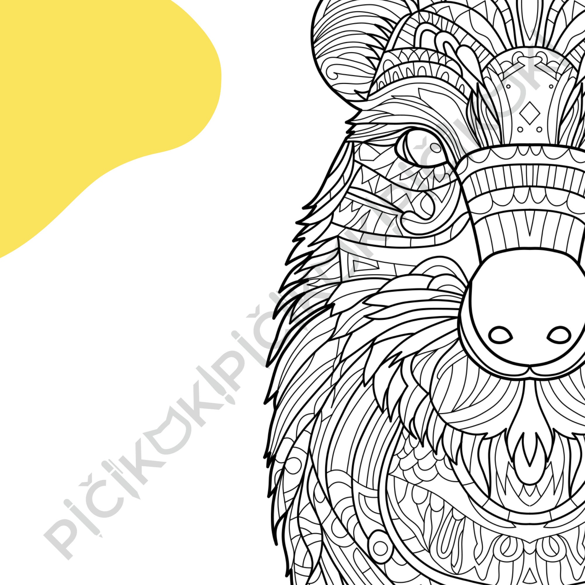 Capybara Mandala Coloring Page · Meditation, Stress Relief, Relaxation ...