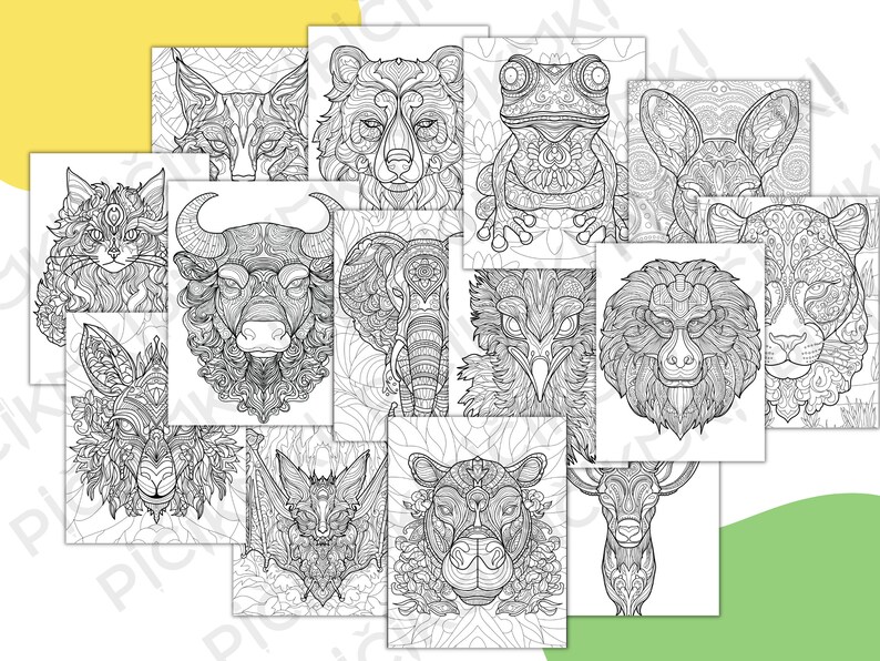 28 Animal Mandalas Coloring Pages: Stress Relief (PDF Downloads) - Etsy ...
