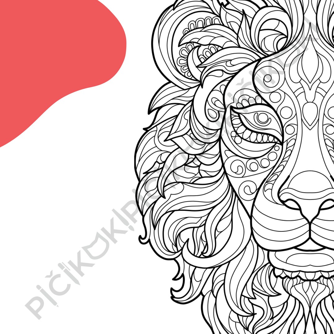 Lion Mandala Coloring Page · Meditation, Stress Relief, Relaxation ...