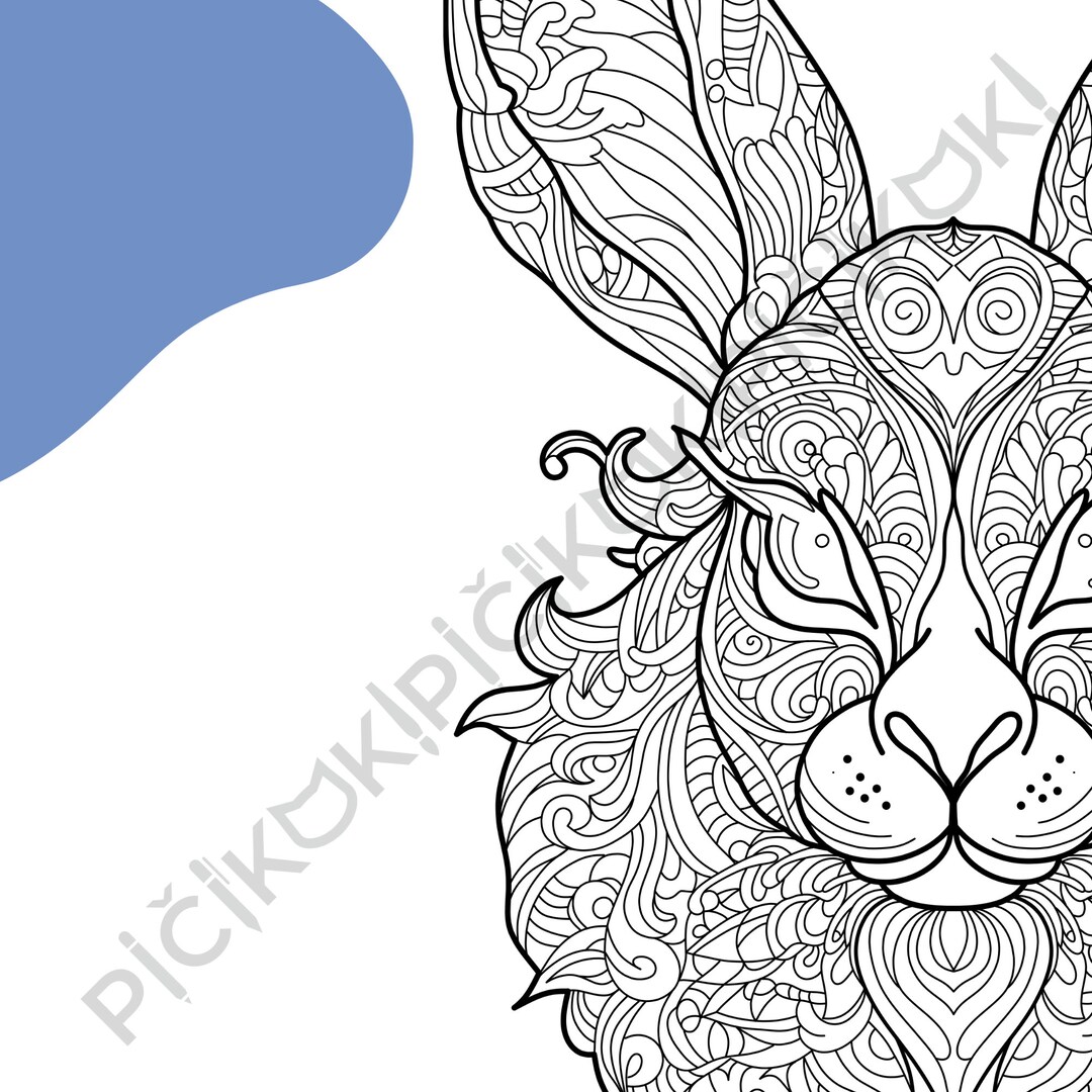 Rabbit Mandala Coloring Page · Meditation, Stress Relief, Relaxation ...
