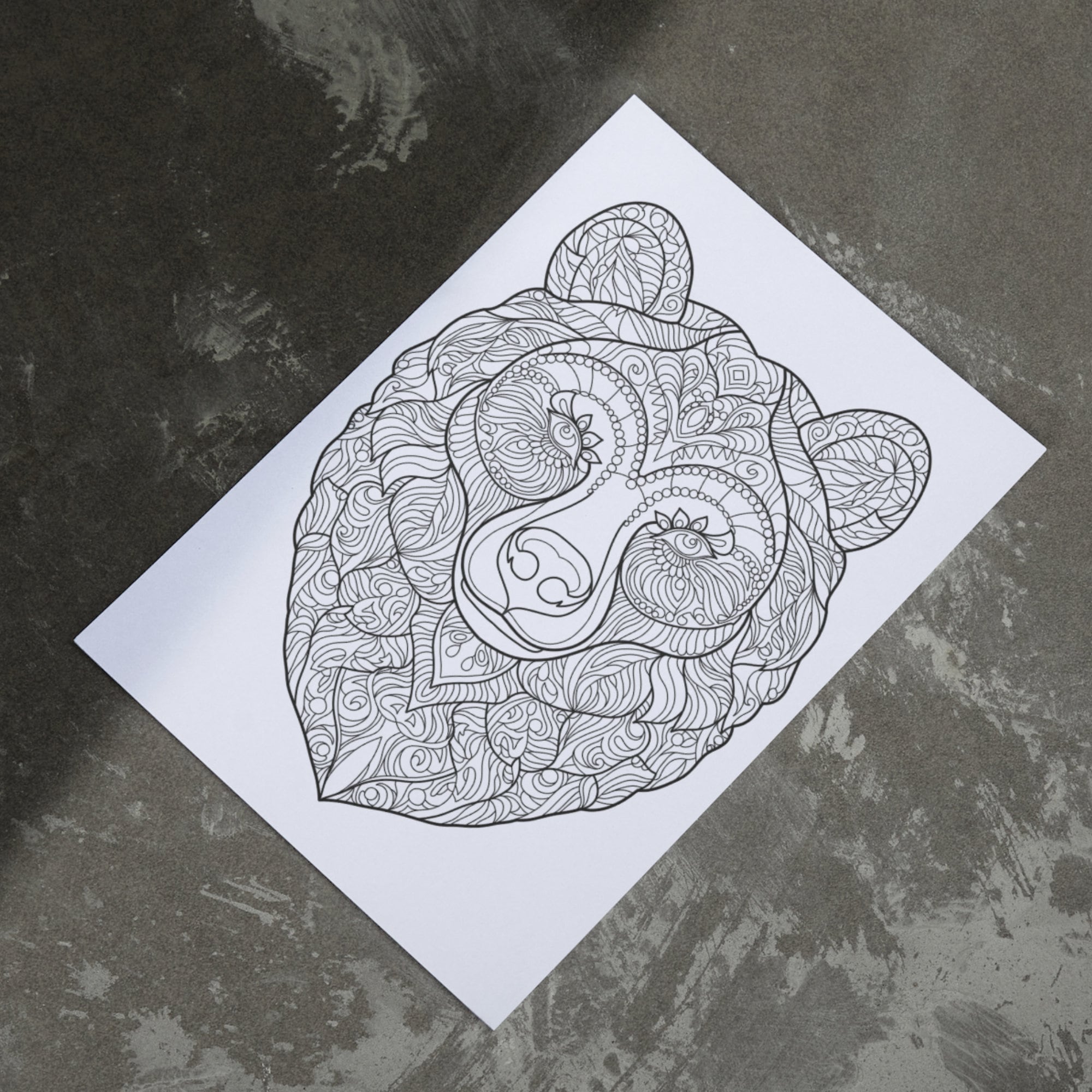 Polar Bear Mandala Coloring Page · Meditation, Stress Relief ...