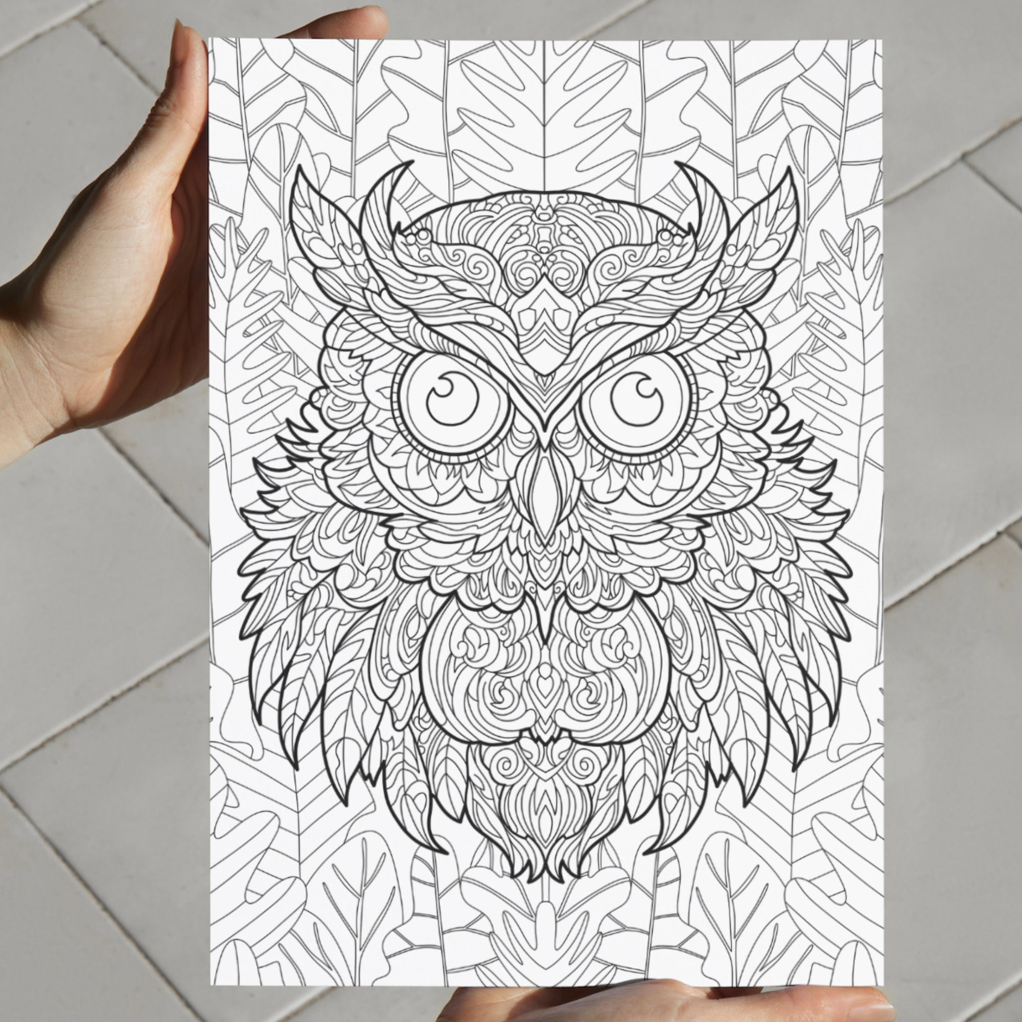 Owl Mandala Coloring Page · Meditation, Stress Relief, Relaxation ...