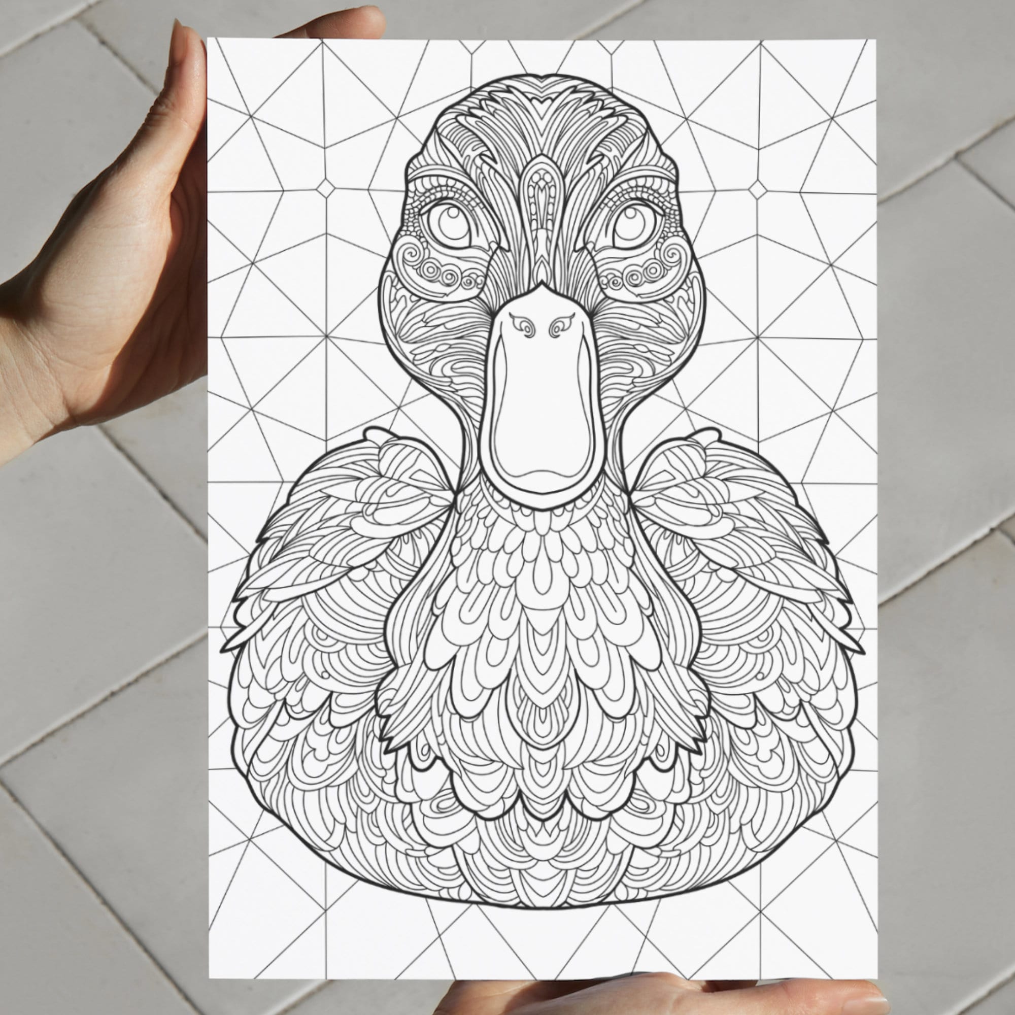 Duck Mandala Coloring Page Meditation, Stress Relief, Relaxation ...