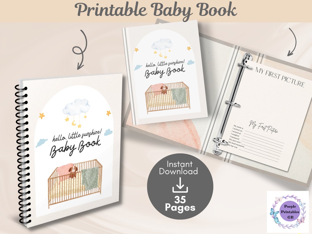Baby Book Record Baby's First Record Printable Printables Baby Keepsake ...