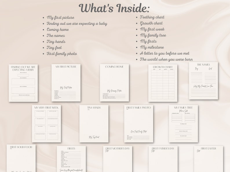 Baby Book Record Baby's First Record Printable Printables - Etsy