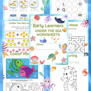 Under the Sea Childrens Activity Worksheers. Pre School. Home Education ...