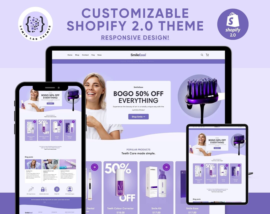 Plantilla de tema de Shopify, sitio web mínimo de Shopify, diseño de ...