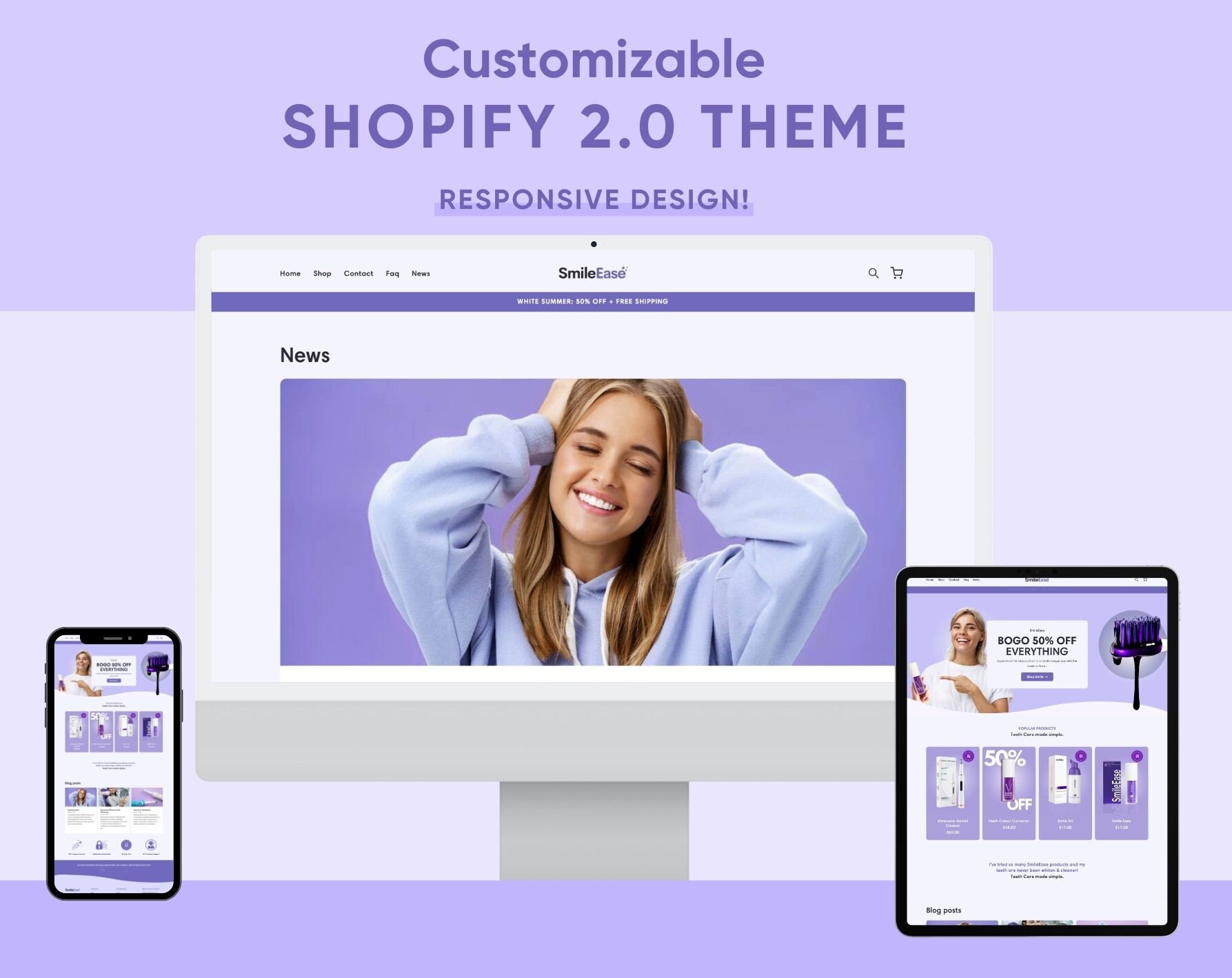Plantilla de tema de Shopify, sitio web mínimo de Shopify, diseño de ...