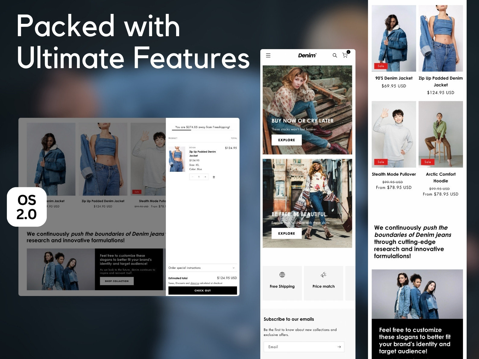 Denim Shopify 2.0 Theme, Minimal Website Template - Etsy