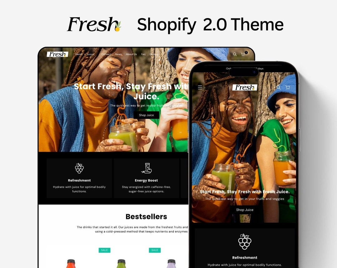 Fresh Shopify 2.0 Theme: Minimal Website Design - Etsy France