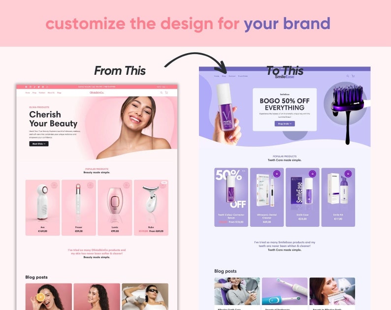 Lumin Beauty Shopify Theme: Minimal Boutique Website Template - Etsy Canada
