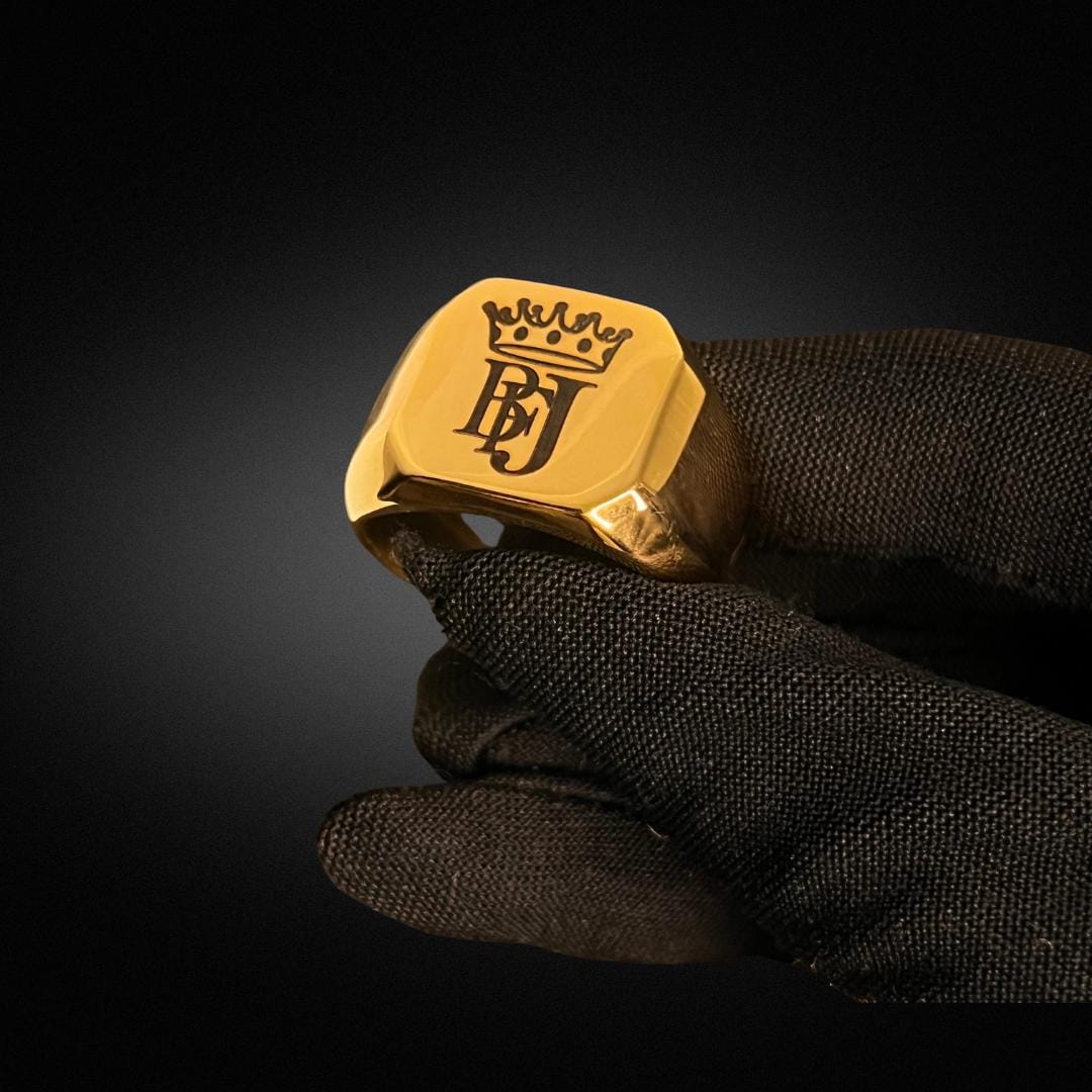 Personalized Signet Ring for Men, Personalized Coat of Arms Engraved ...