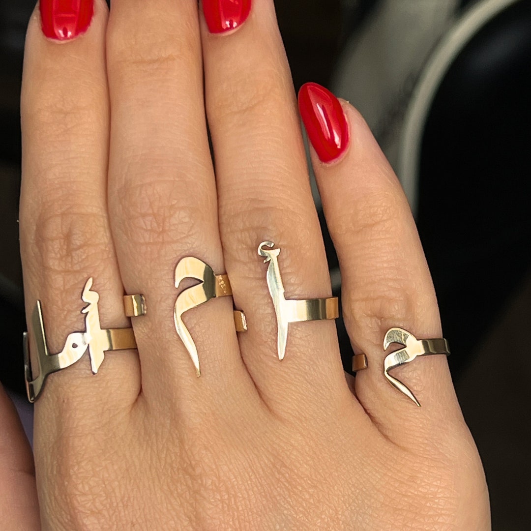 Ethnic Ring, Alpahbet Ring, Personalized Ring Letter First Name Ring ...