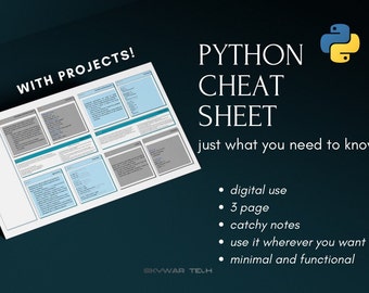 Python Cheat Sheet With Sample Codes Python Programming Sheet for ...