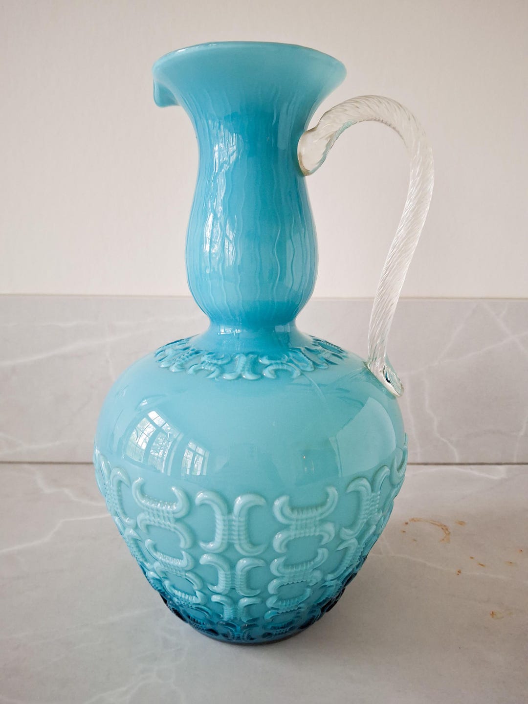 Vintage Italian Glass Pitcher Opalina Fiorentina From the 1970s - Etsy