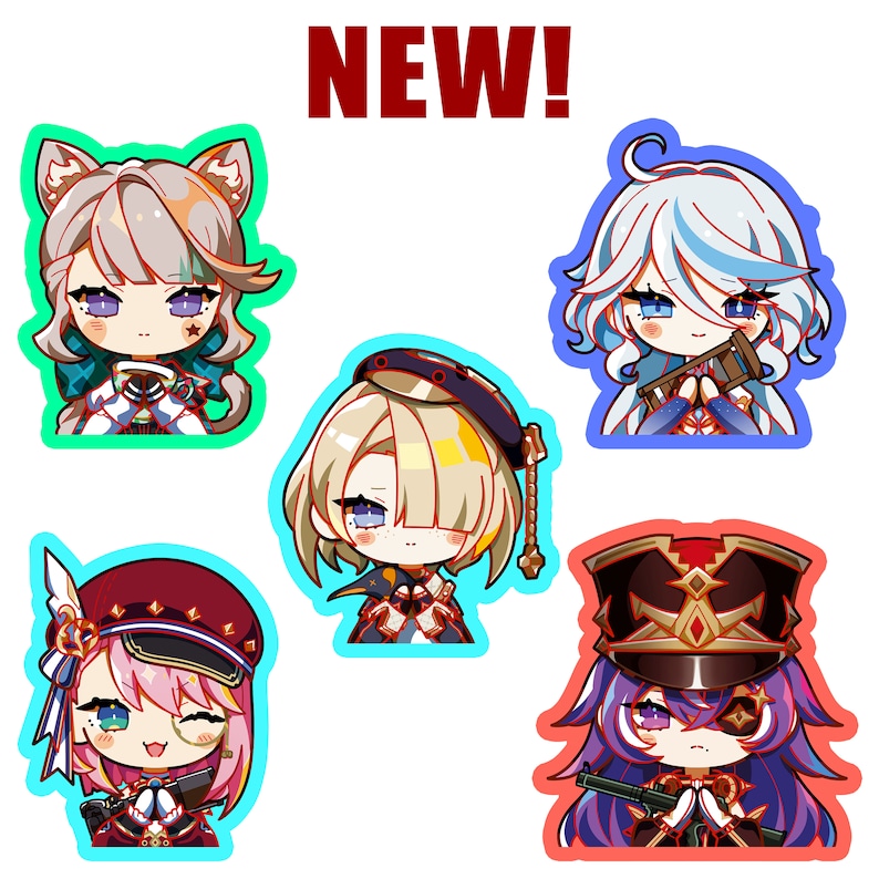 Fontaine Vinyl Stickers Genshin Impact Update 4.0 Lyney, Navia, Furina ...