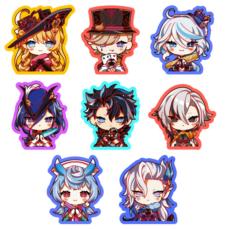 Fontaine Vinyl Stickers Genshin Impact Update 4.0 Lyney, Navia, Furina ...