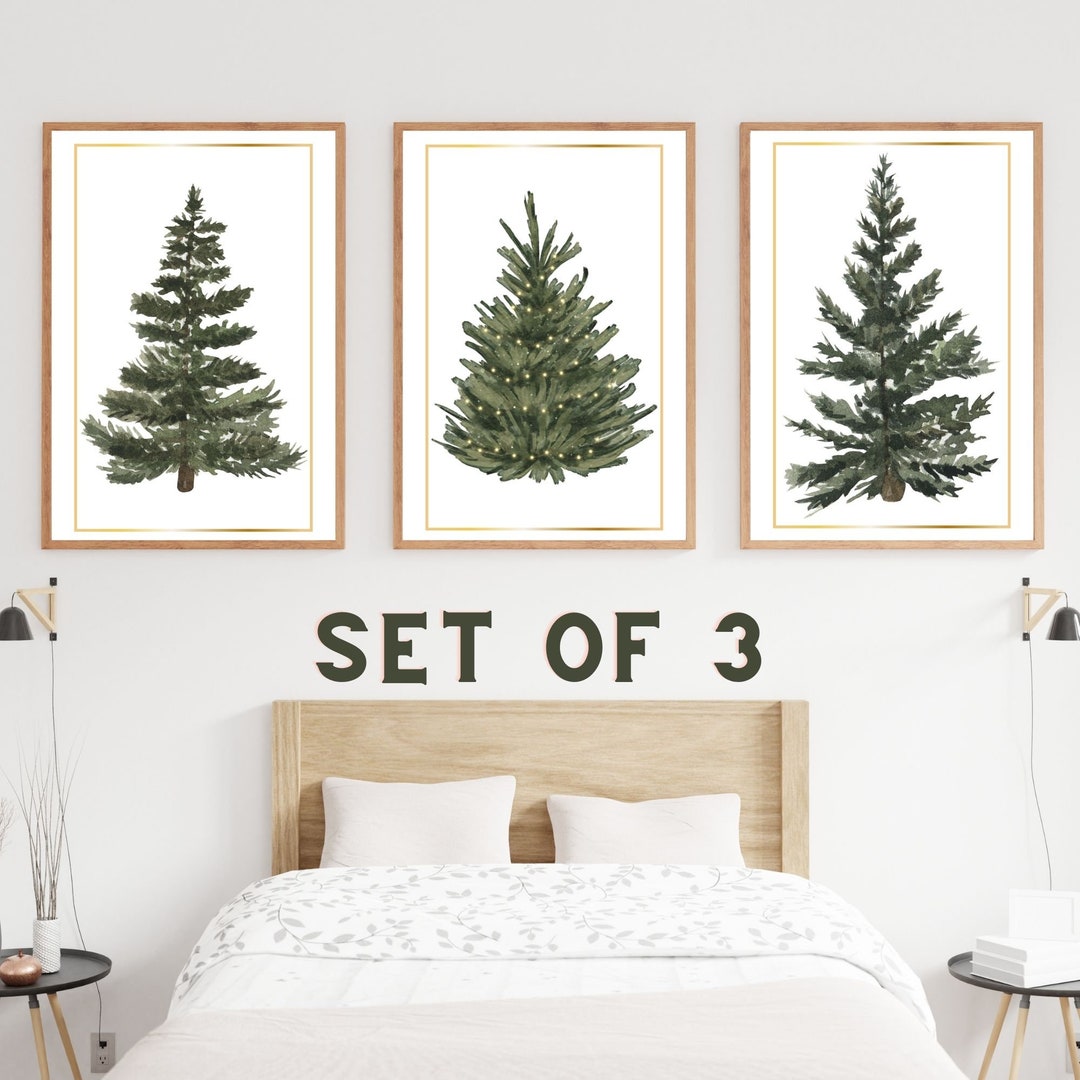 Christmas Tree Prints Evergreen Trees Christmas Decor - Etsy
