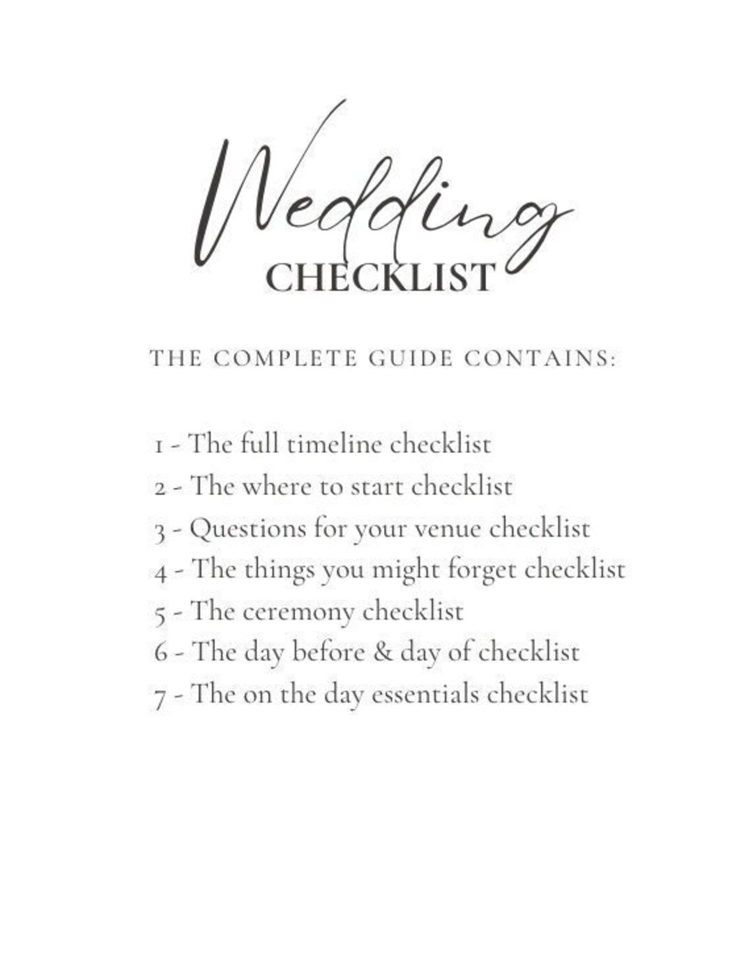 The Complete Wedding Planning Checklist - All Checklist's and Planning ...