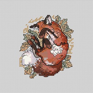 Small Easy Fox Cross Stitch Pattern PDF Red Fox Rustic Decor Woodland ...