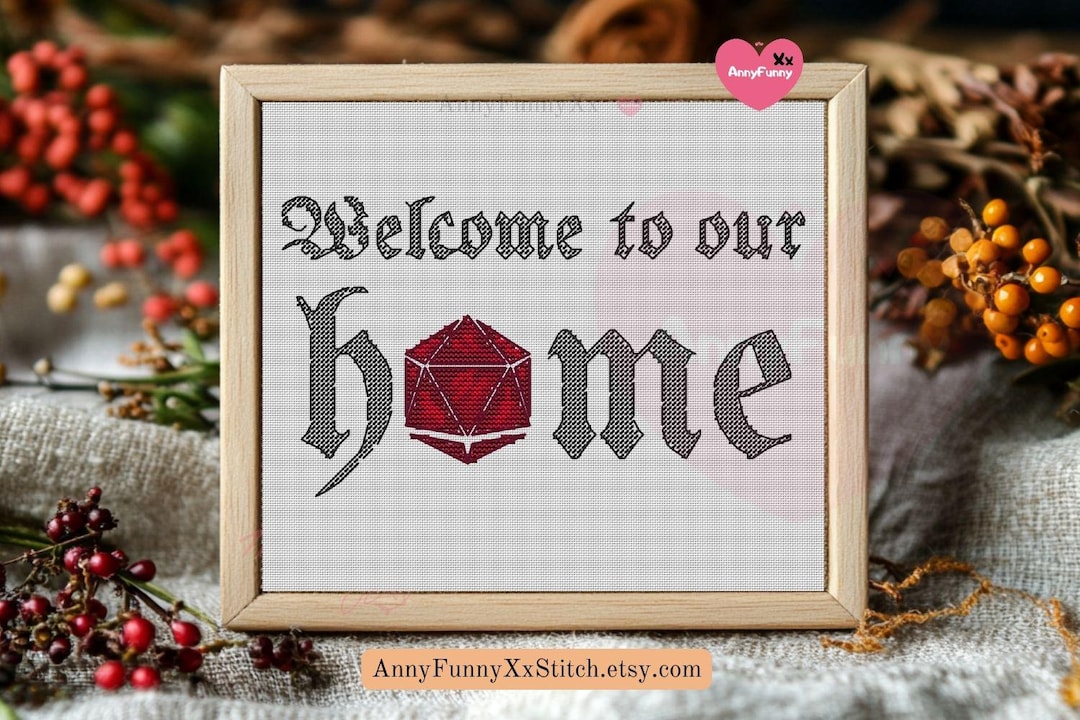 Dungeon Master Cross Stitch Pattern: Welcome Home D20 Gamer Gift (PDF ...