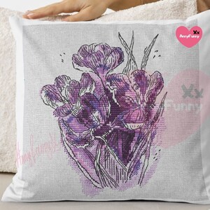 Saffron Crocus Cross Stitch Pattern Crocus Flowers Embroidery Design ...