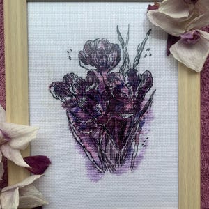 Saffron Crocus Cross Stitch Pattern Crocus Flowers Embroidery Design ...