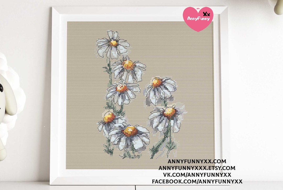 Chamomile Cross Stitch Pattern: Wildflower Embroidery (PDF Pattern) - Etsy