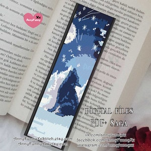 Night Wolf Bookmark Easy Cross Stitch Pattern PDF Digital Download ...
