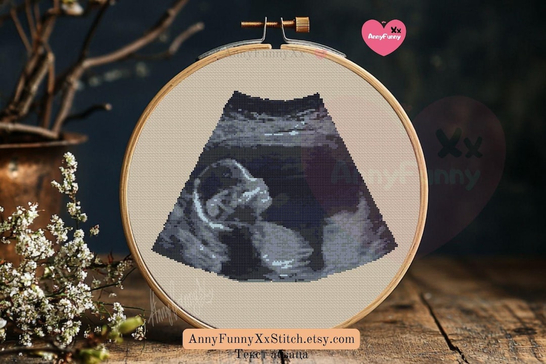Baby Sonogram Cross Stitch Pattern: Pregnancy Announcement Gift (PDF ...