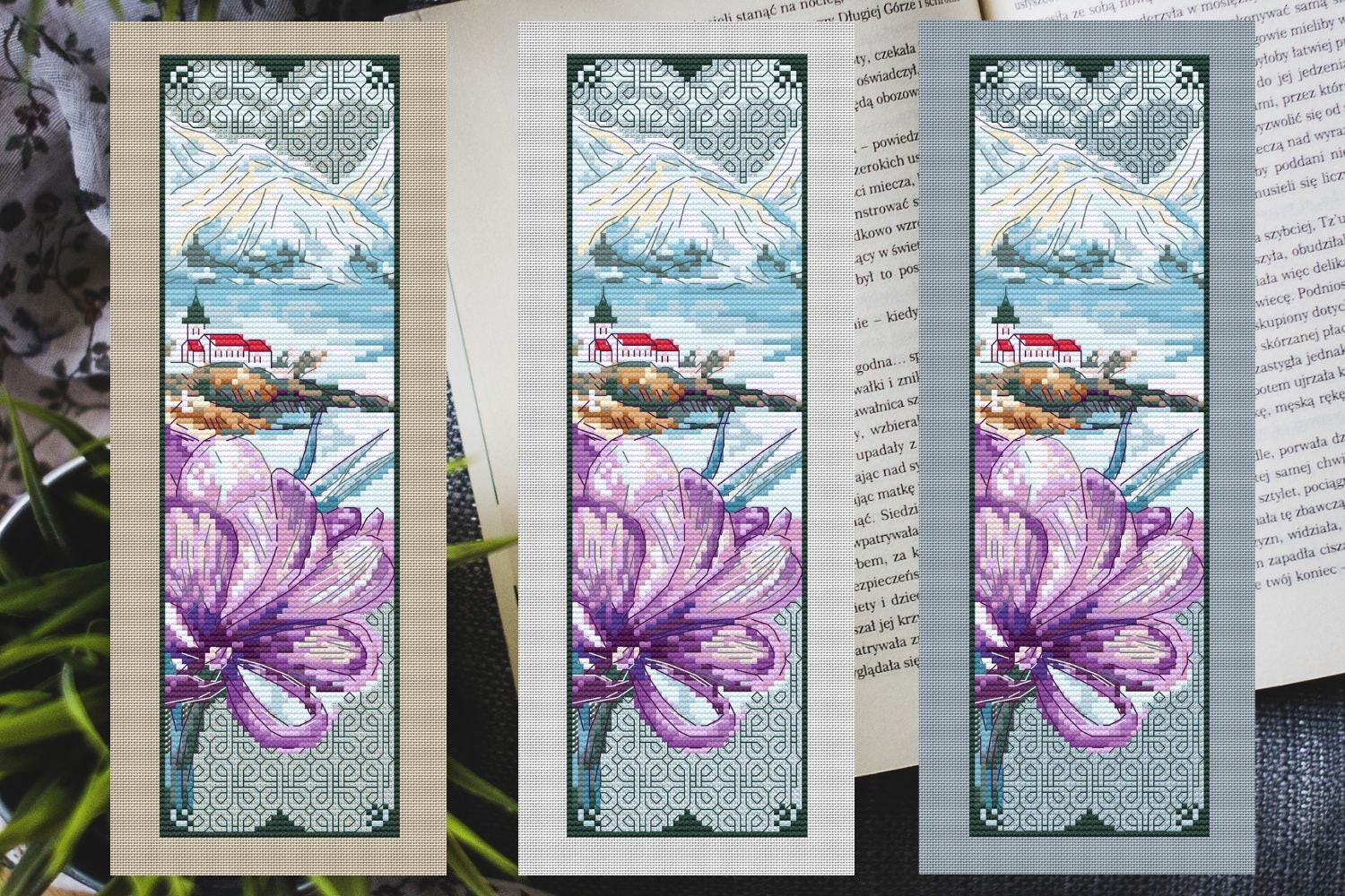 Bookmark Cross Stitch Pattern PDF Norway Red House Landscape ...