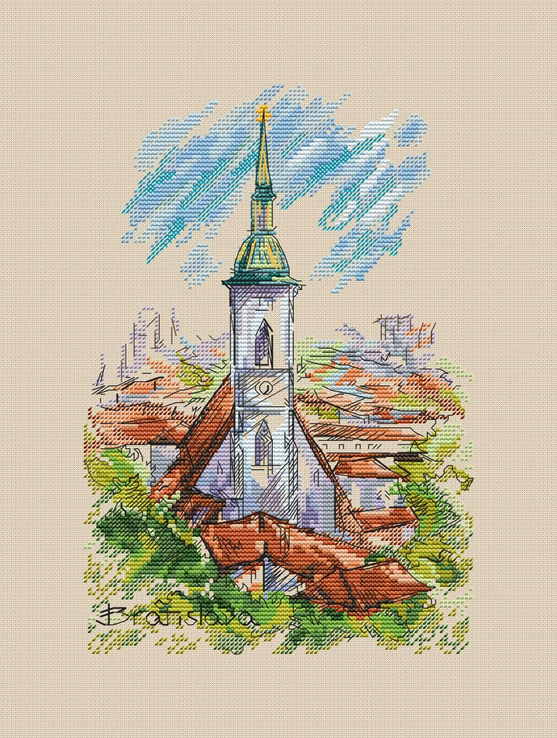 Bratislava Slovakia Cross Stitch Pattern: European City Scene (PDF ...