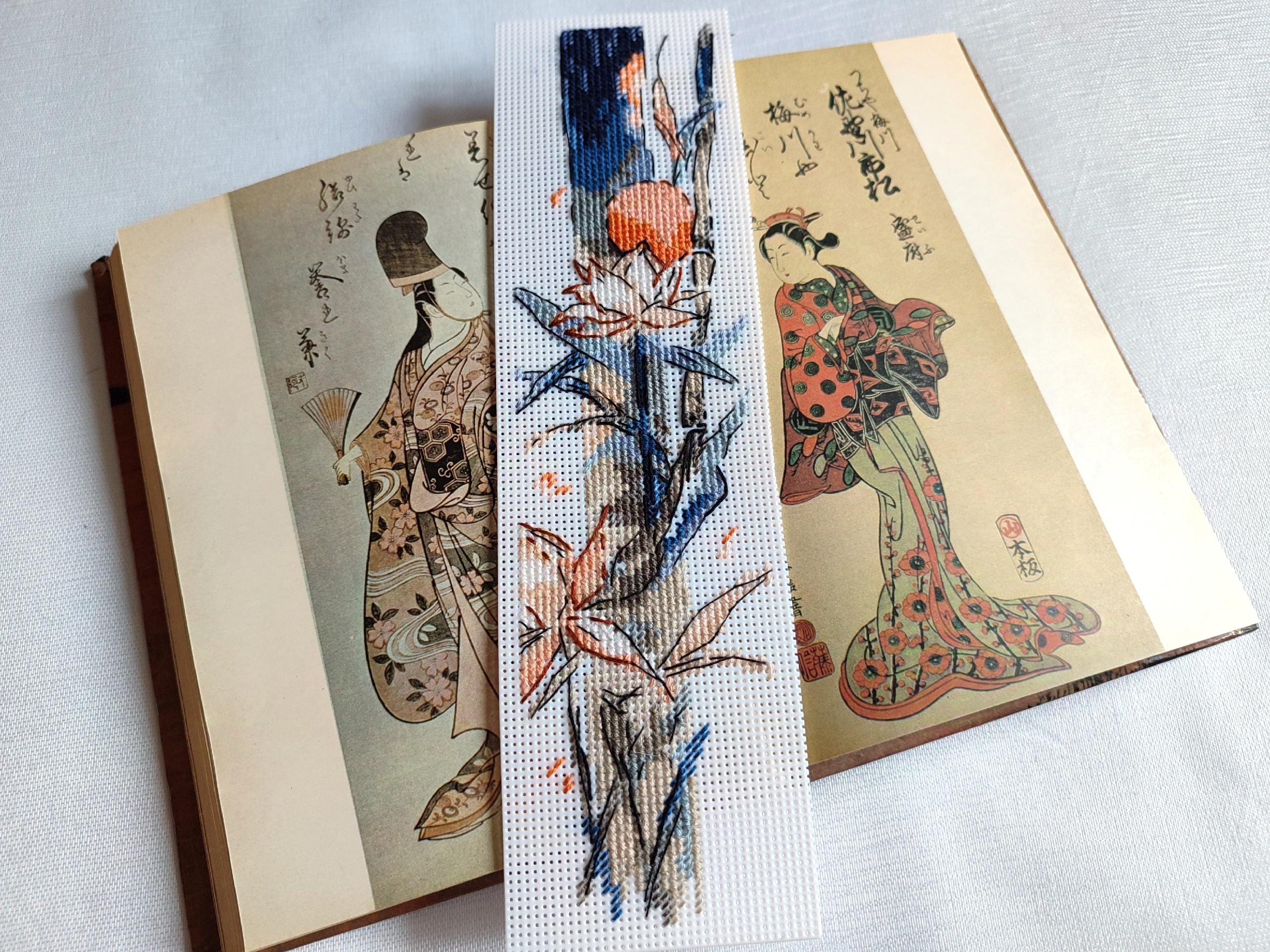 Japanese Bookmark Cross Stitch Pattern: Sunset River Mountain (PDF ...