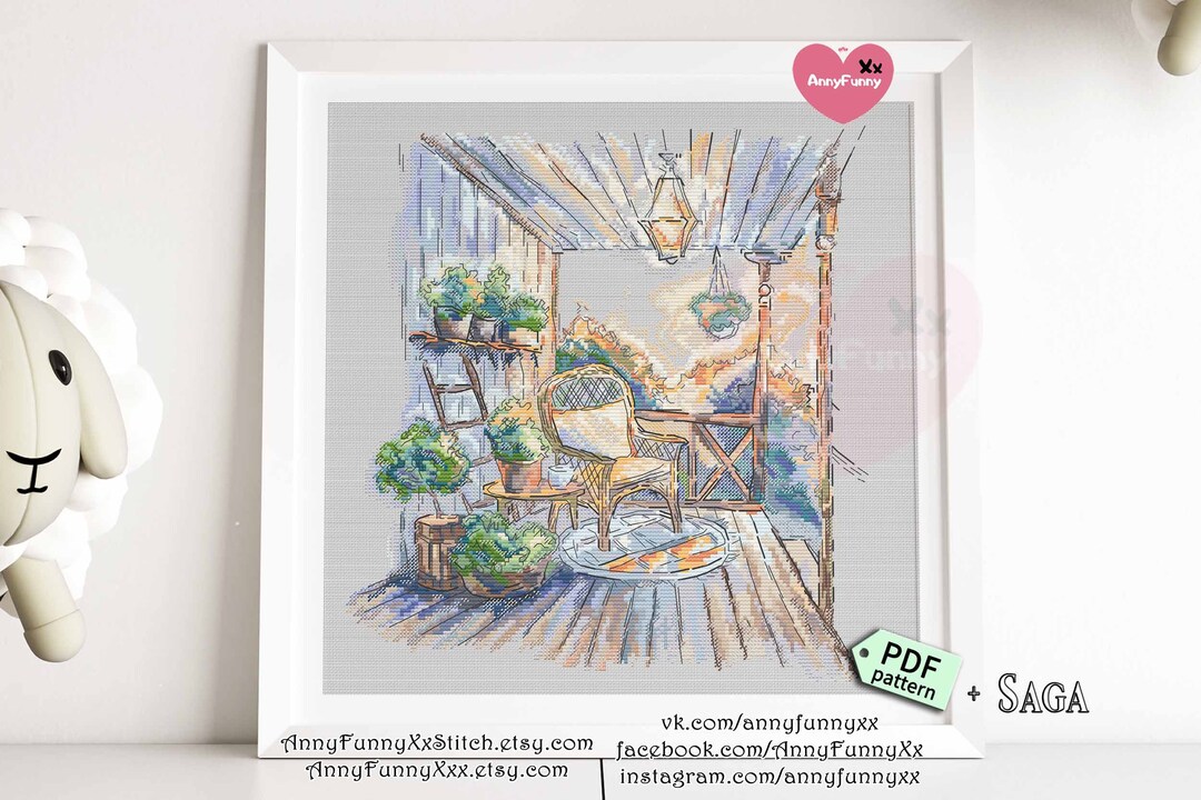 Cozy Fall Cottagecore Cross Stitch Pattern PDF Cottage Core DIY ...