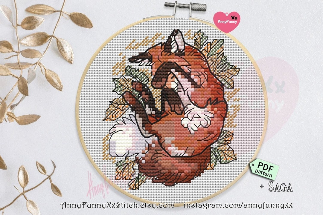 Small Easy Fox Cross Stitch Pattern PDF Red Fox Rustic Decor Woodland ...