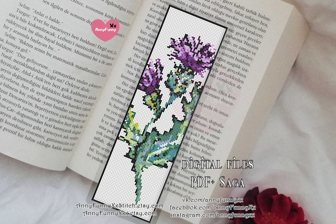 Thistle Cross Stitch Bookmark Pattern Outlander Embroidery Design ...