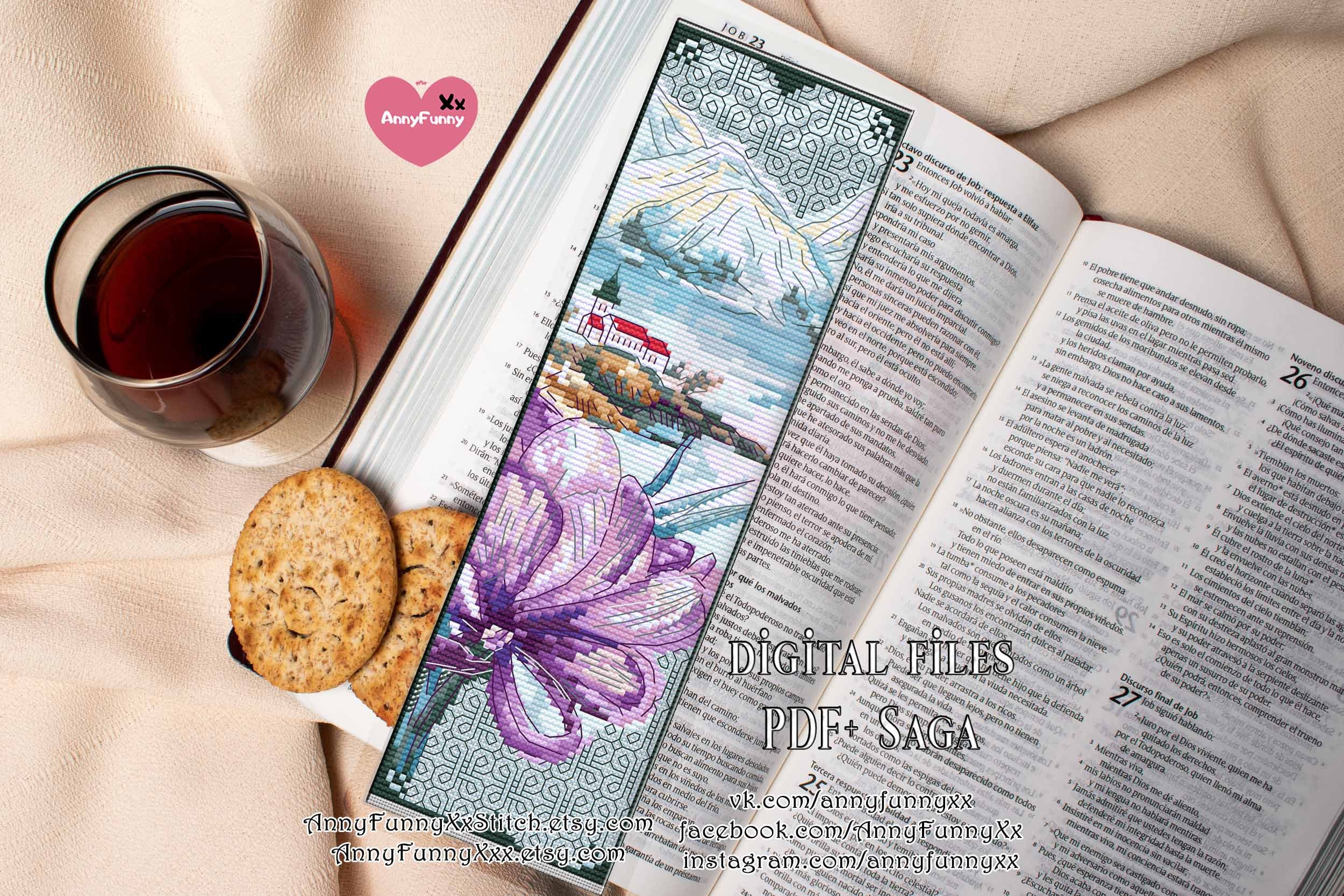 Bookmark Cross Stitch Pattern PDF Norway Red House Landscape ...