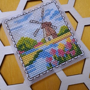 Holland Tulips Cross Stitch Pattern: Small Spring Landscape (PDF ...