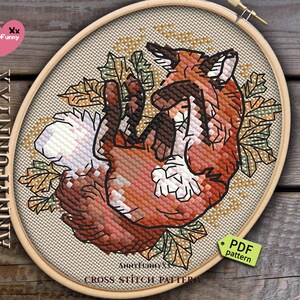 Small Easy Fox Cross Stitch Pattern PDF Red Fox Rustic Decor Woodland ...