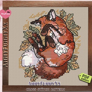 Small Easy Fox Cross Stitch Pattern PDF Red Fox Rustic Decor Woodland ...