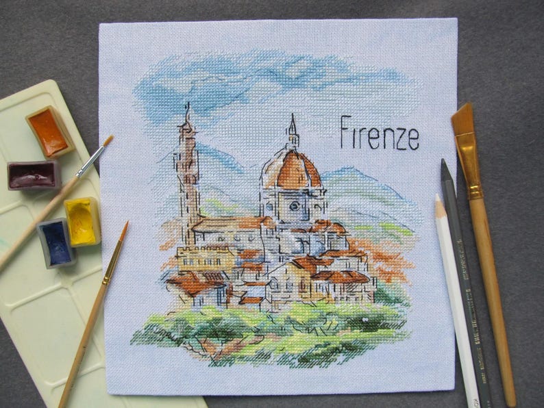 Italy Cross Stitch Pattern Set: Amalfi, Verona, Venezia, Florence ...