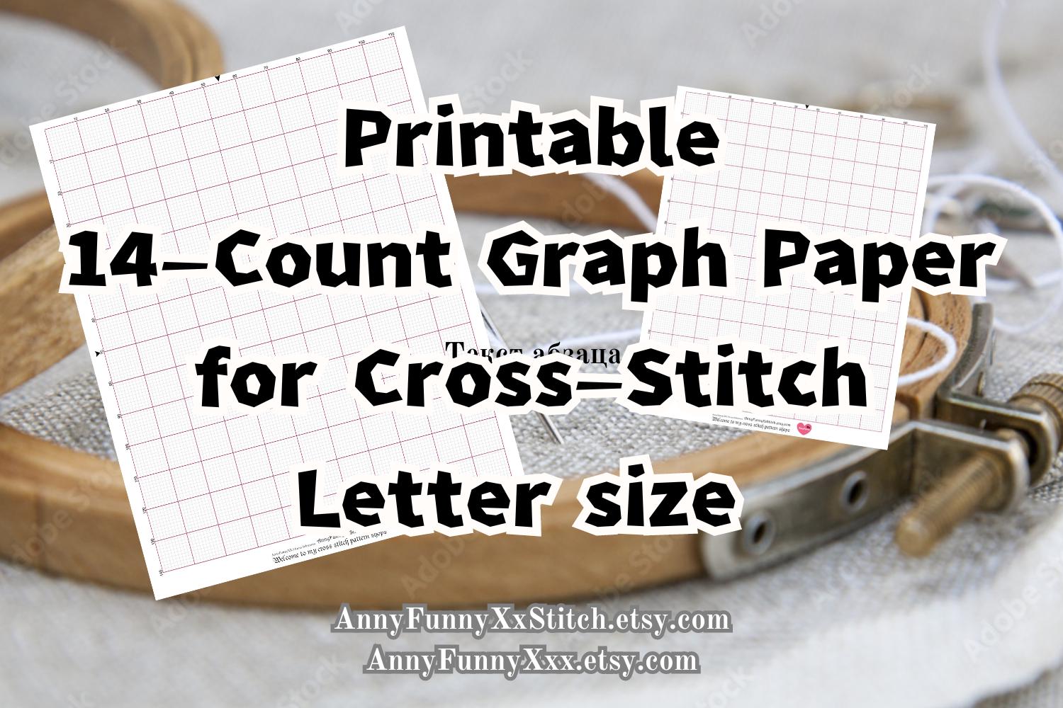Cross Stitch Graph Paper PDF, JPG, Letter Format Instant Download ...