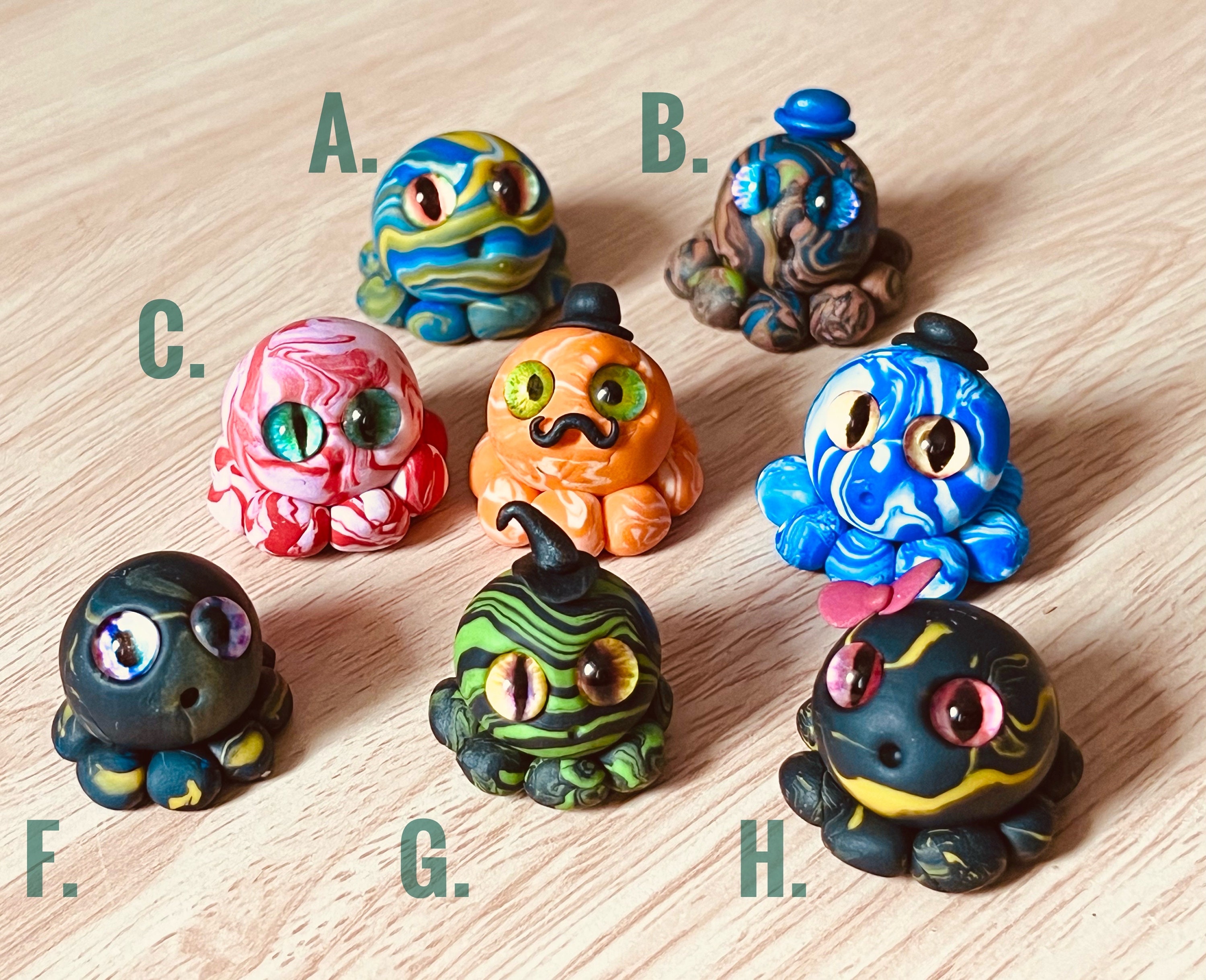 Octo-spiders Polymer Pals desk Buddy Cute Clay Creatures - Etsy