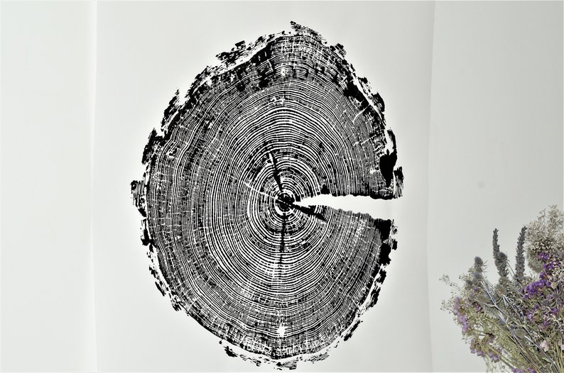 Tree Ring Print, House Warming Gift, Baum Print, Boho Home, Hand ...