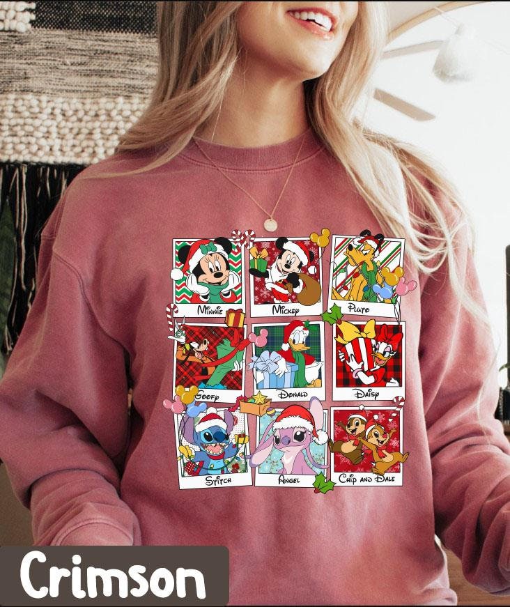 Retro Disney Santa Group Characters Photos Polaroid Comfort - Etsy