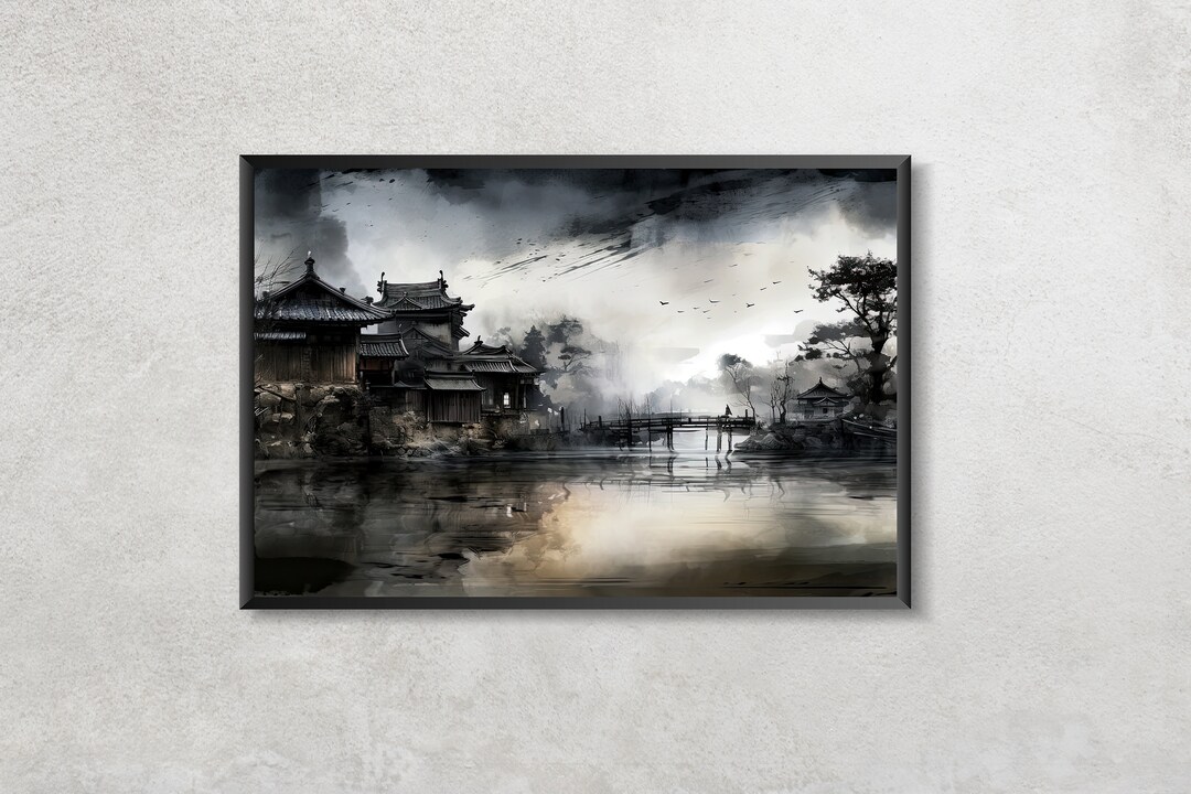 Japanese Edo Period Village Poster Print | Wall Art | Wall Decor | Home ...