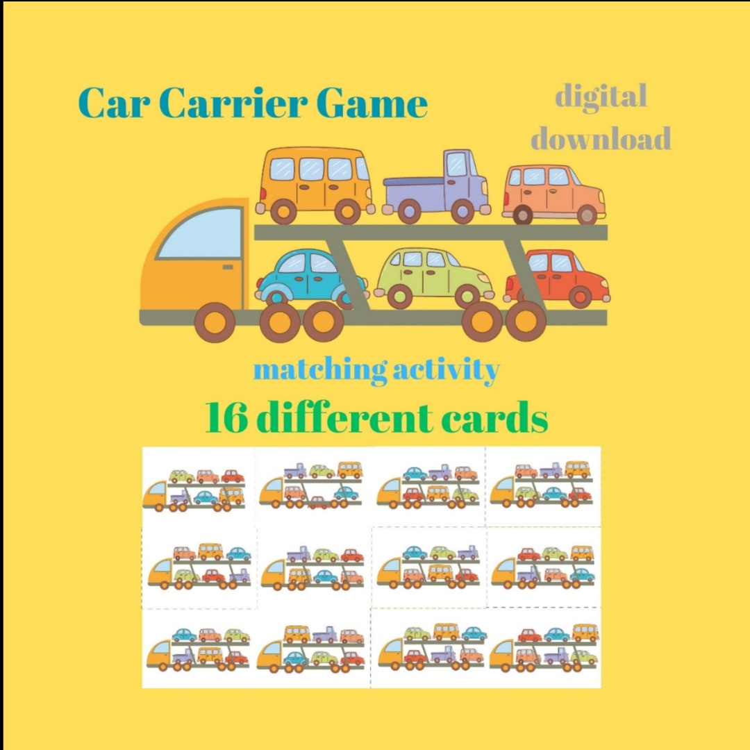 Printable Car Pattern Activity, Printable Car Matching Game Educational ...