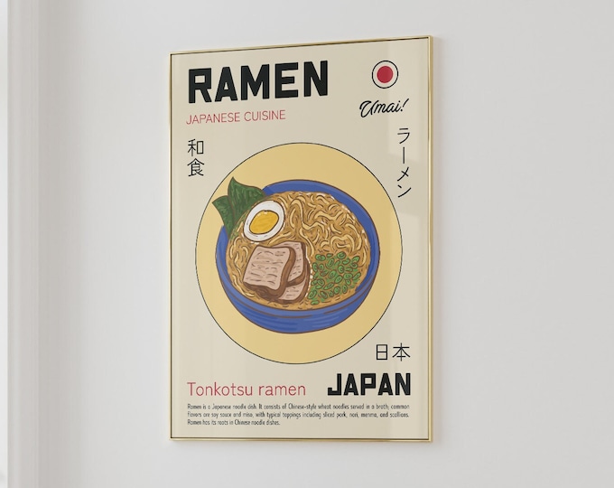 Japanese Food Art Print, Japanese Cuisine Wall Art, Food Art, Food ...