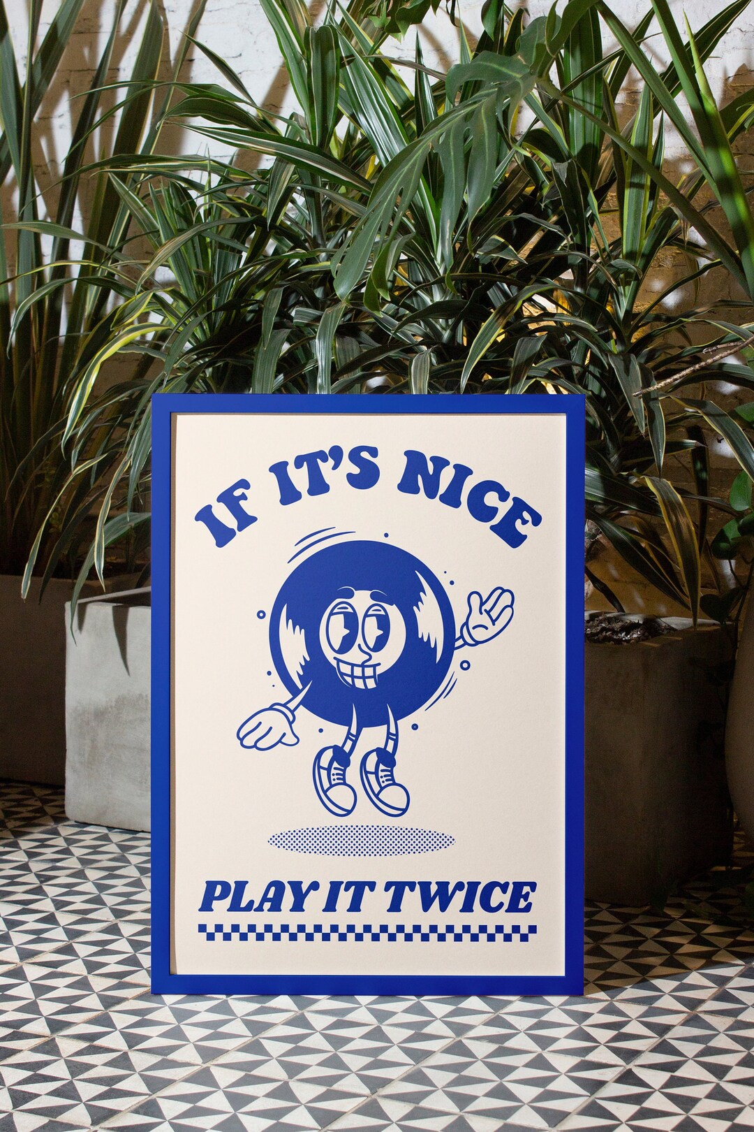 Vynil Print, If Its Nice Play It Twice, Navy Blue Wall Art, Party Decor ...